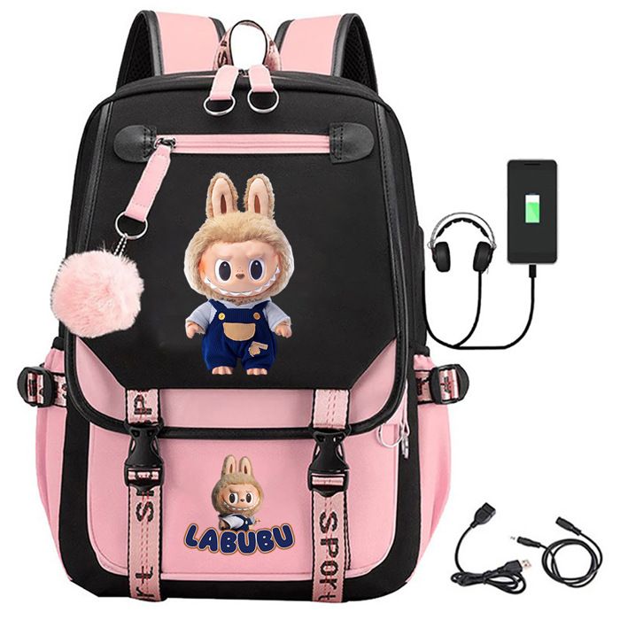 ECELEN Sac à dos scolaire Labubu – Étudiant collège/lycée – USB ...