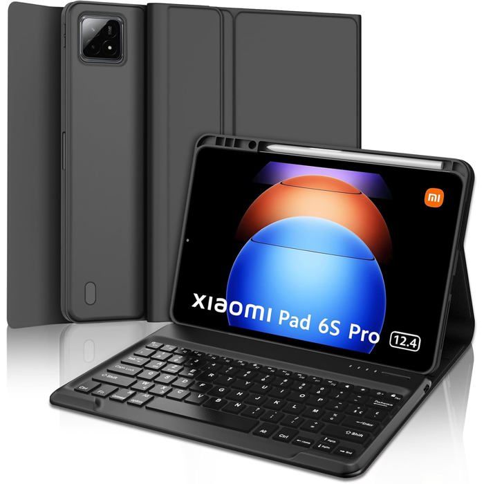 Keyboard,Xiaomi Pad 6s Pro 12.4 Keyboard Cover,French AZERTY Keyboard ...