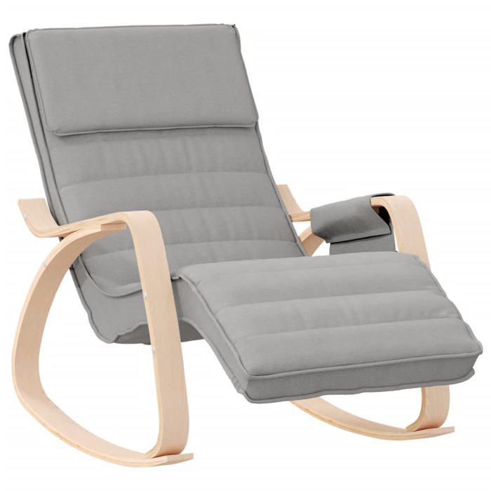 CHIC Chaise à bascule Gris clair Tissu - 67x80x88 cm 521798 S11 ...