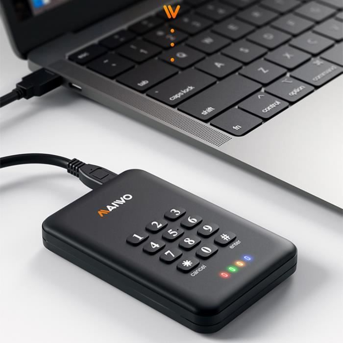 Boîtier de disque dur crypté en plastique, SSD USB 3.0, boîtier de ...