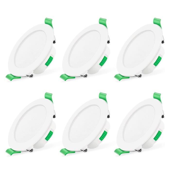 ALUSSO Lot 6 Spots LED Encastrables 7W Dimmable IP44 étanche 3000K-5700K 700lm - Rond Blanc ...