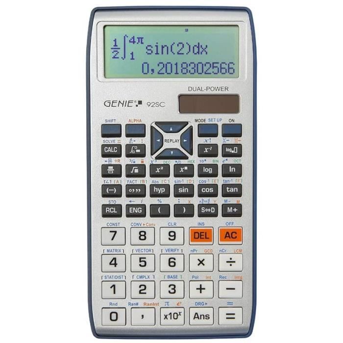 92SC Calculatrice Scientifique avec 580 Fonctions, écran 10 Chiffres ...