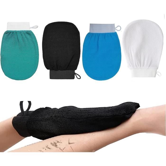 Gant exfoliant, 4 pièces Gommage exfoliant Profond for Le Corps, Gants ...