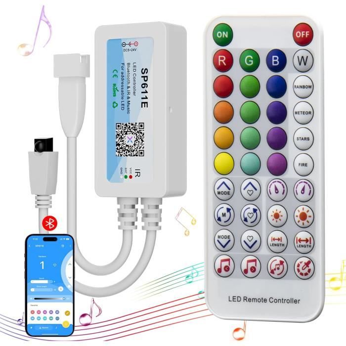 Sp611E Bluetooth Musique Pixel Led Smart Controller, Pour Ws2811 Ws2812 ...