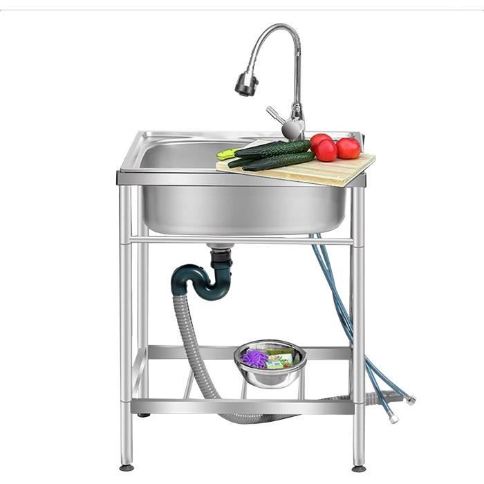 EVIER DE CUISINE Evier de Cuisine Evier Utilitaire Autonome en Acier ...