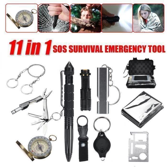 Kit de Survie d'urgence Multi-outils SOS pour Randonnée Camping Bo57005 - Cdiscount Sport