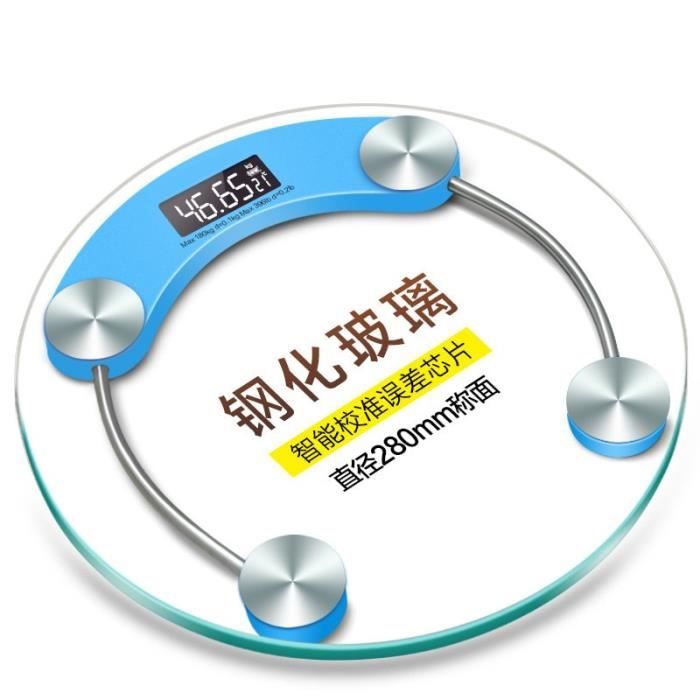 Pèse-Personne,Balance numérique à corps rond, en verre trempé, pour la ...
