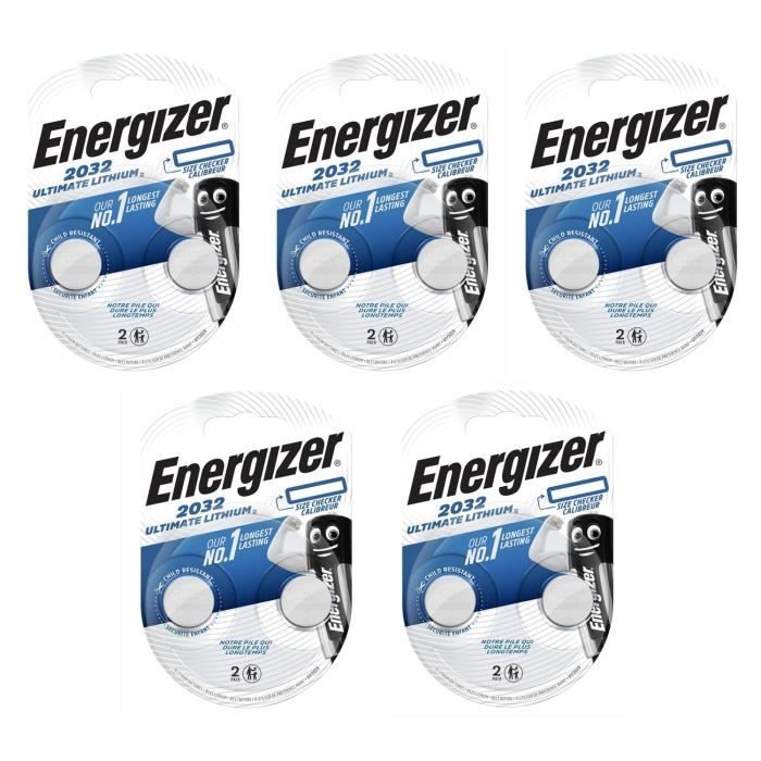 Lot de 5 Blisters de 2 Piles Boutons Ultimate Lithium CR2032 3V - Cdiscount Bricolage