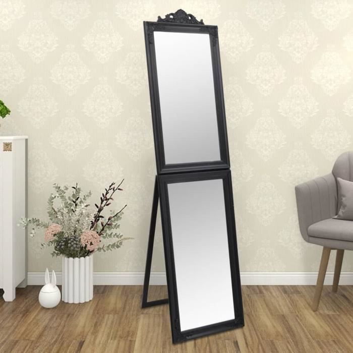 YAP Miroir sur pied Noir 40x160 cm 112255 - Cdiscount Maison