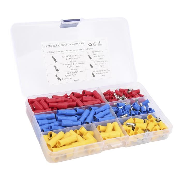 Mothinessto Borne de câblage Kit de connecteurs électriques pour bornes de câblage femelles et ...