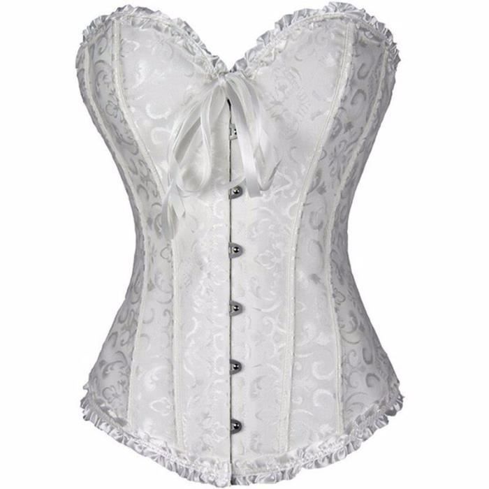 Bustier femme,Corsets + string en dentelle et Satin pour femmes,Sexy ...