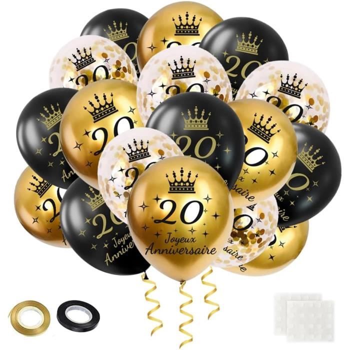 30Pcs Ballons 20 Ans Anniversaire, Ballons De 20 Ans Joyeux ...