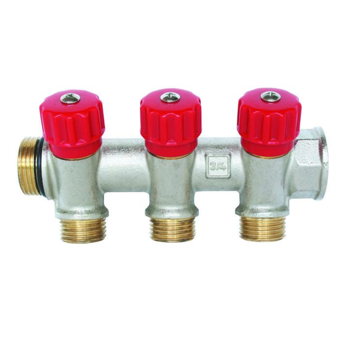 Collecteur sanitaire Male-Femelle 20/27, avec vanne d'arrêt, 3 dérivations - Cdiscount Bricolage