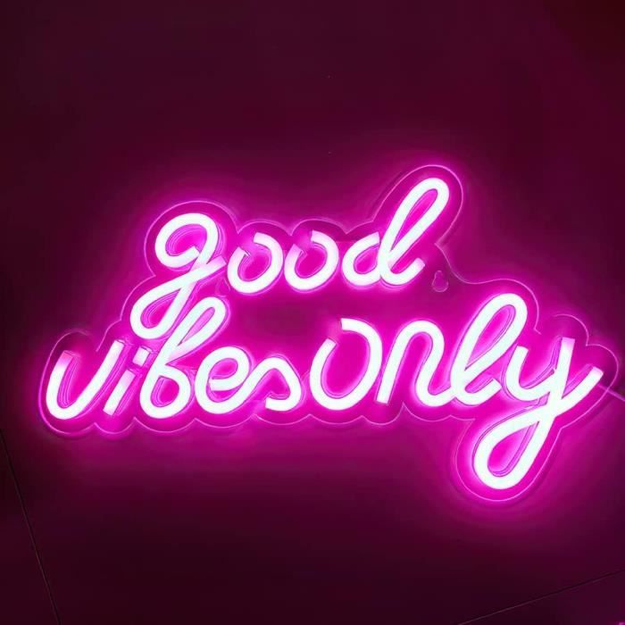 LUFEIS Neon Sign, Good Vibe Only, LED Néon Signe, Panneau Lneux Néon ...