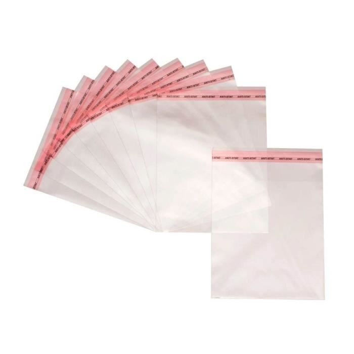 100 Sacs Plat Transparent Flap Autocollantes Sachet Plastique ...