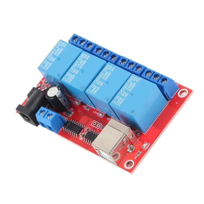 FHE-module de relais à 4 canaux Module de relais (24v)Module Relais USB ...