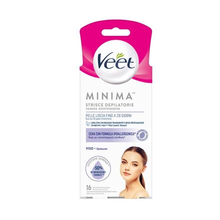 Bandes dépilatoires - Veet - Minima - 16 pz - Hypoallergénique - Pour le visage - Cdiscount Au ...