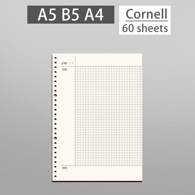 CAHIER,Cornell grid-A4--Classeur à feuilles mobiles colorées A4 A5 B5 ...