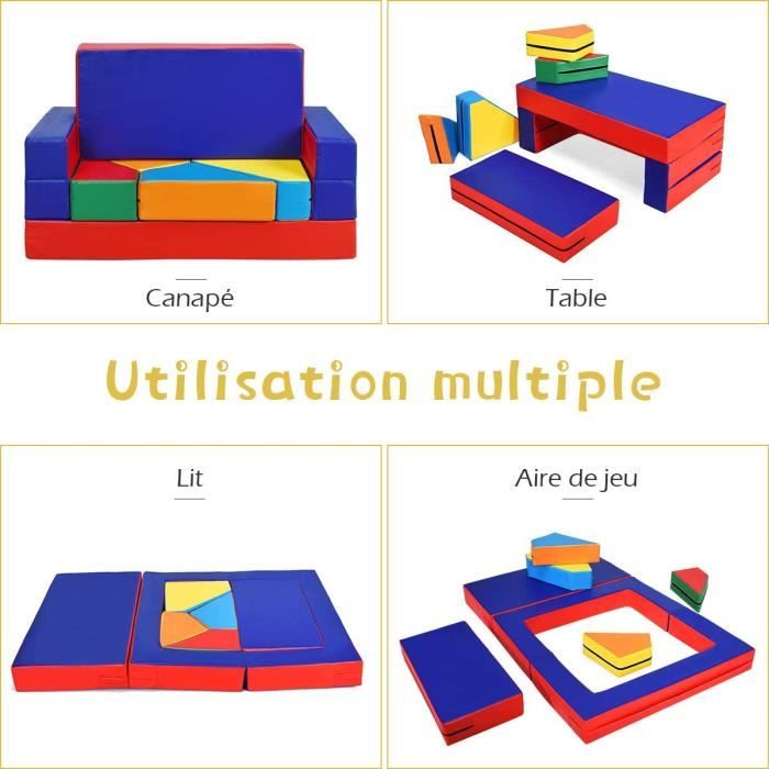 GYMAX Module Motricité Bébé en Mousse, Blocs de Construction Enfant ...