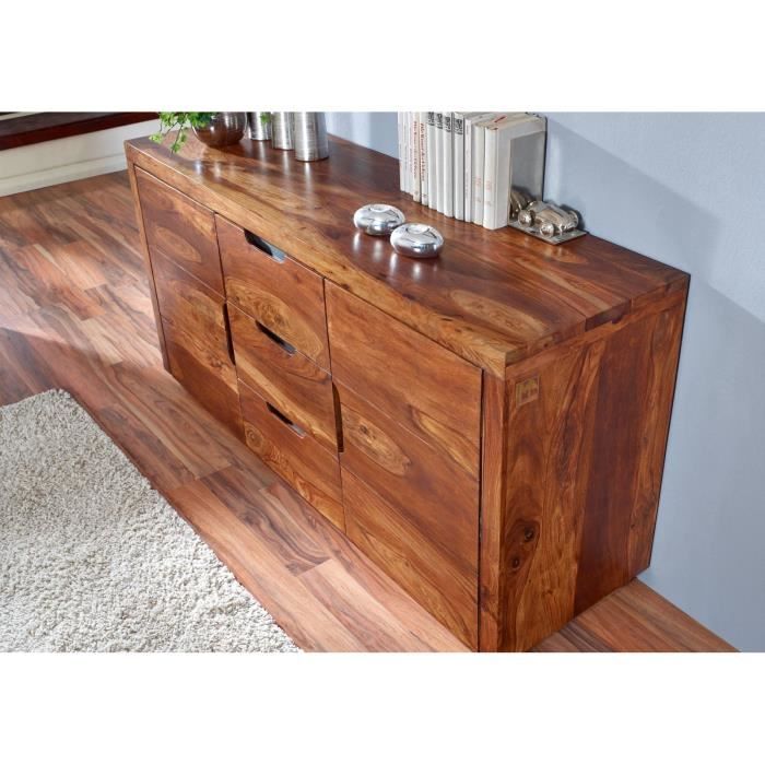 Buffet 150x45x75cm - Bois Sheesham/Palissandre laqué (Macadamia) - DUKE ...