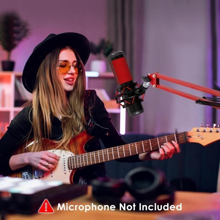 Hyperx Quadcast Bras Micro, Pied Rouge De Micro Hyperx, Support De ...