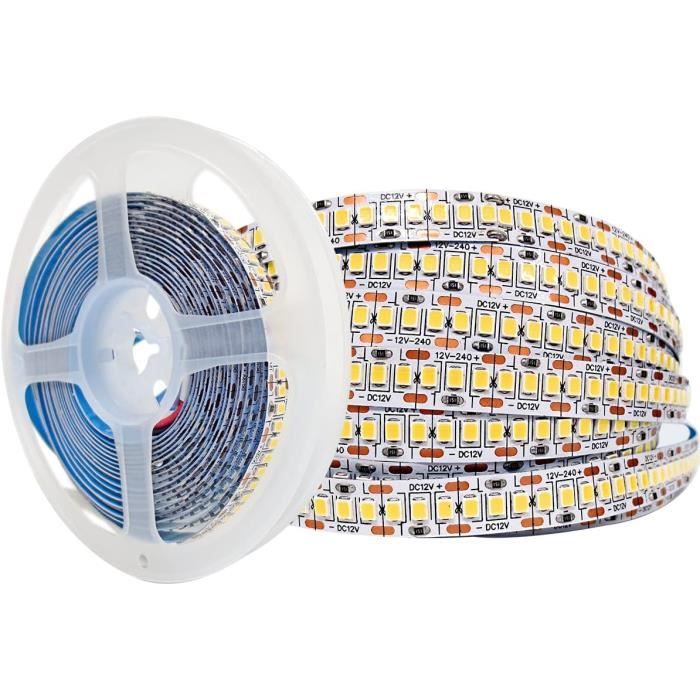 Ridgetube Ruban Led 12V, 1200 Leds Blanc Chaud 3000K 5 Mètre Bande ...