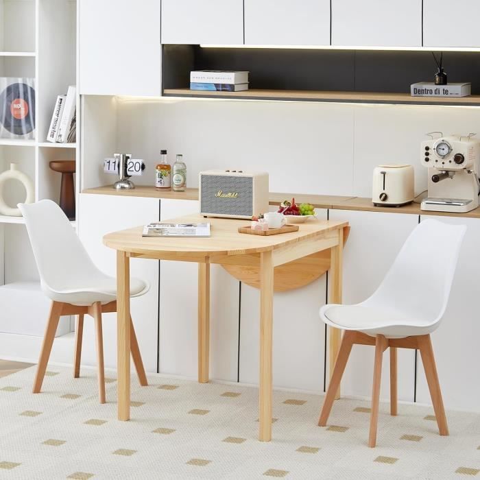 FURNITABLE - Table à Manger Extensible eois Massif, 80-140 * 70 * 75CM ...