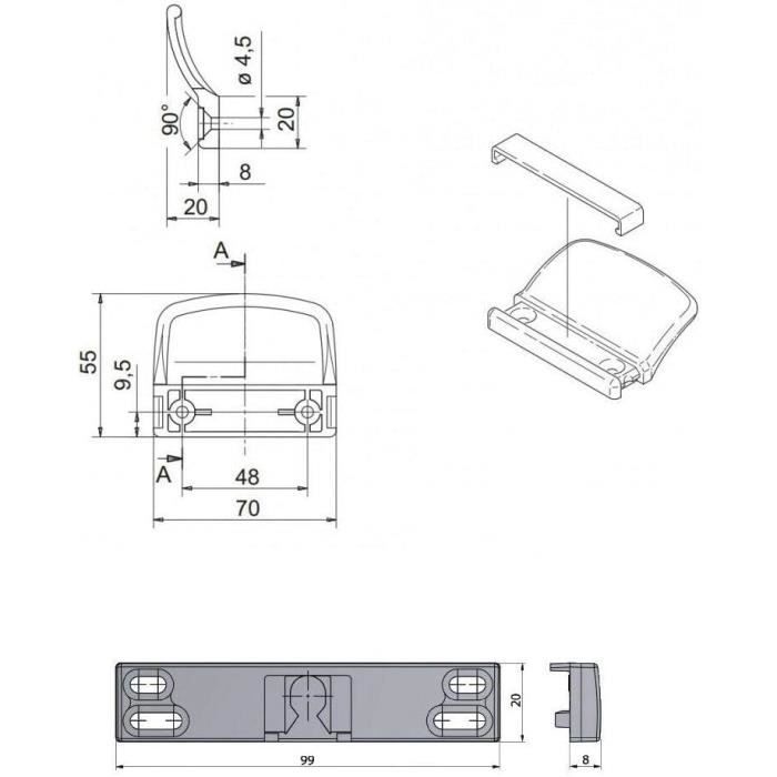 Loquet De Porte De Balcon Avec Poignée Blanche | Universel | Facile À ...