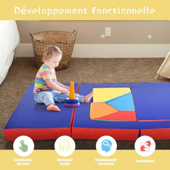 GYMAX Module Motricité Bébé en Mousse, Blocs de Construction Enfant ...