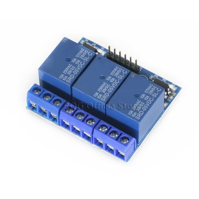 Module de relais à 3 canaux 3.3V 5V 5ma avec Isolation par optocoupleur, Signal Compatible ...
