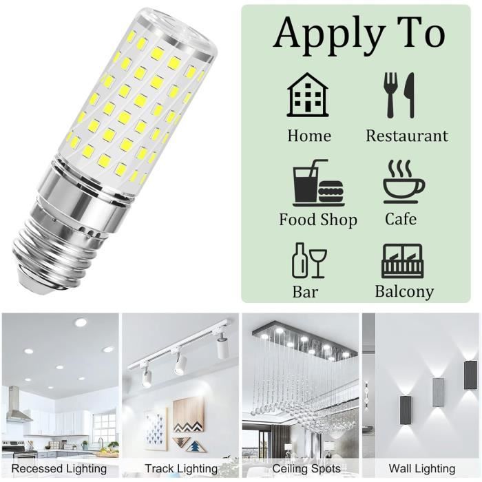 Ampoule E27 Led Blanc Froid 6000K, 16W (Équivalent Ampoules Halogène 150W), 1600LM Ampoules LED ...