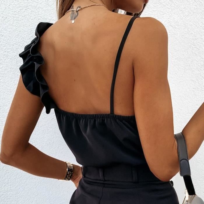 Chemisier femme - Chemisier sexy pour vêtement sans manches col ...