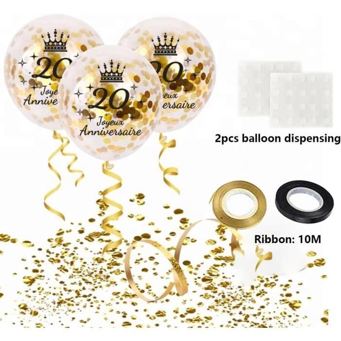 30Pcs Ballons 20 Ans Anniversaire, Ballons De 20 Ans Joyeux ...