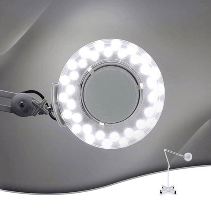 Lampes Loupes LED 8X Loupes sur Pied - Lampadaire 24W avec roues - 5 ...