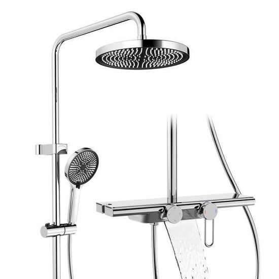 Colonne de Douche Chromé Kit de Douche avec Tablette de Rangement ...
