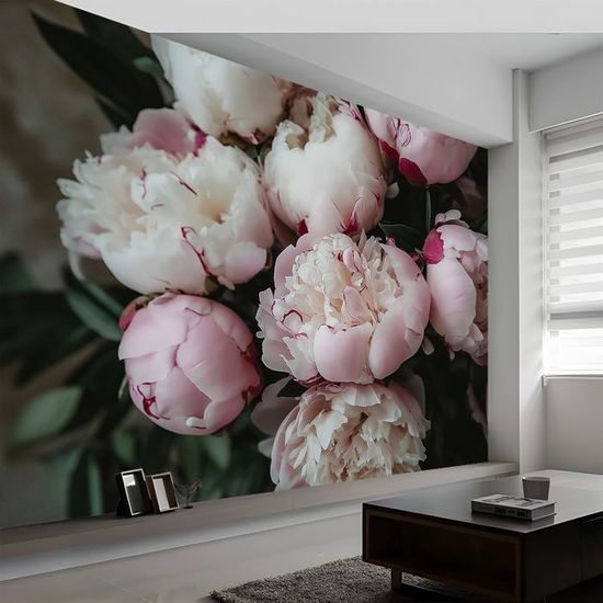 Papier Peint Panoramique Fleurs Pivoine En Gros Plan Décoration murale ...