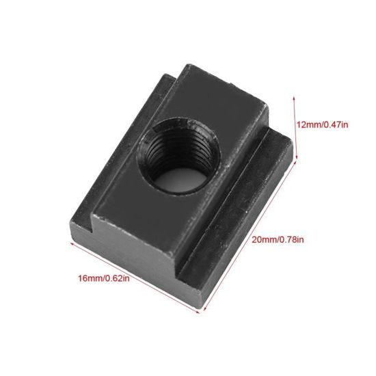 SURENHAP Bloc d'écrou coulissant en T 5pcs Écrous à Rainure en T de Finition Oxyde Filetages M8 ...