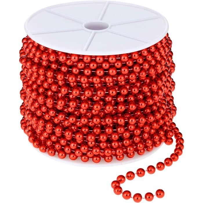 Guirlande de perles de 15m pour sapin de Noël,chaîne de perles rouges ... Guirlande de perles de 15m pour sapin de Noël,chaîne de perles rouges ...