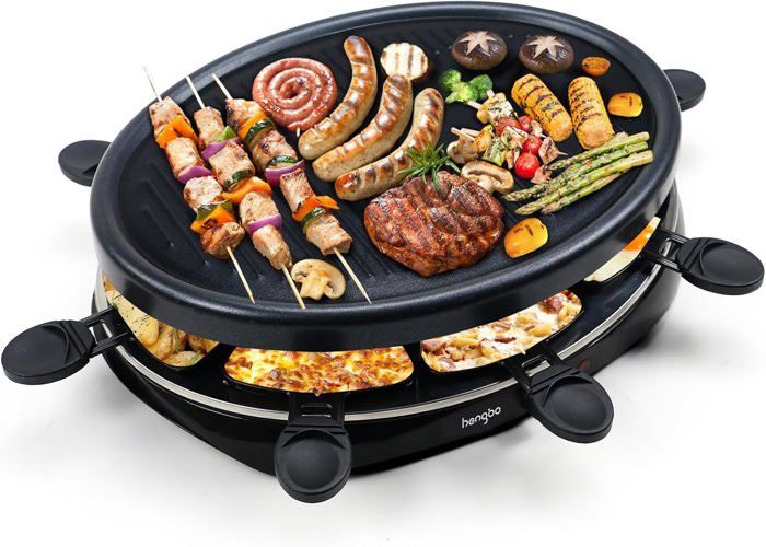 Appareil Raclette 8 Personnes Plancha Electrique Grill Thermostat ...