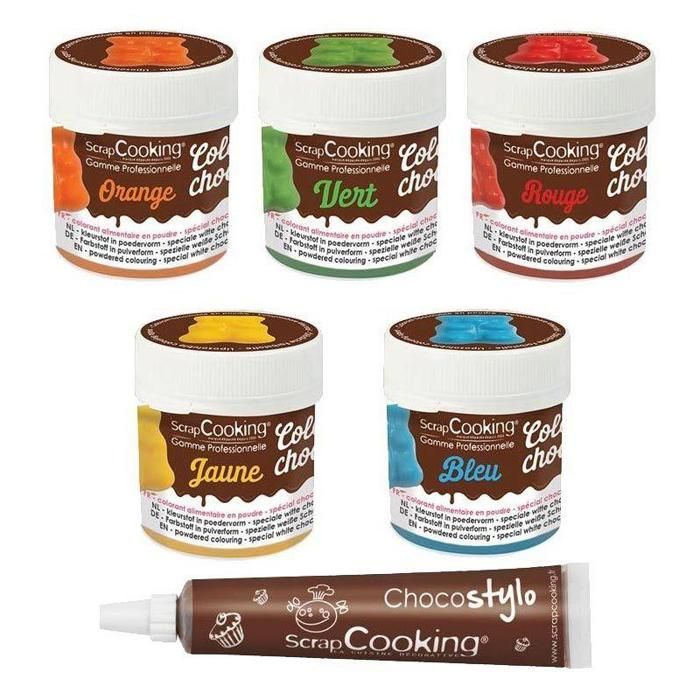 5 colorants alimentaires liposolubles bleu-jaune-rouge-vert-orange + 1 ...
