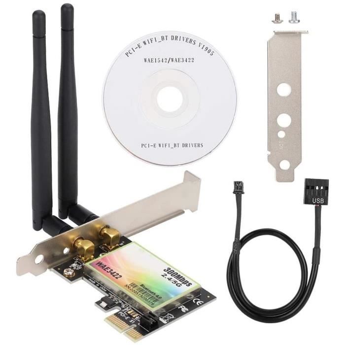 Carte WiFi, Adaptateur PCI Express sans Fil Double Bande 300 Mbps ...