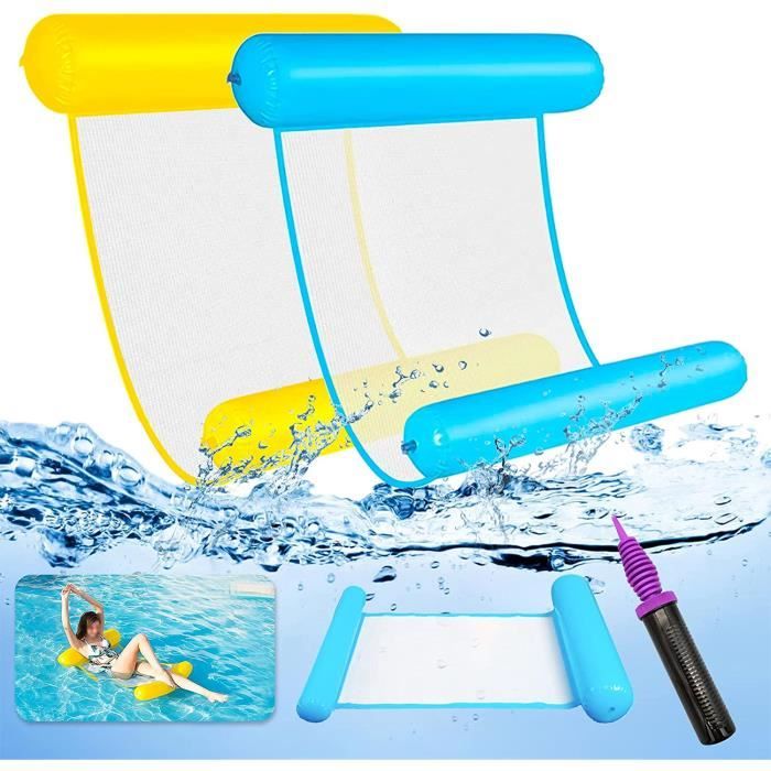 KeWin-2pcs Hamac Gonflable Flottant Piscine, 4 en 1 Lit Gonflable ...