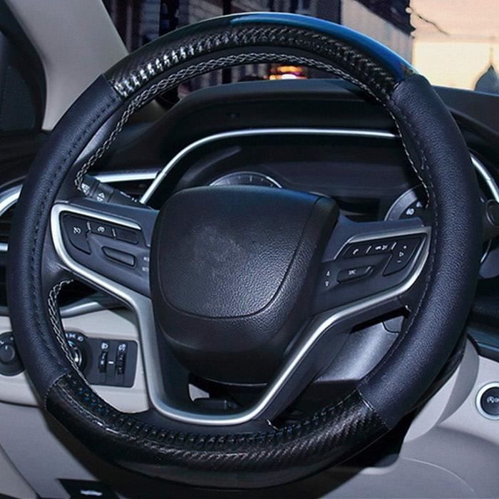 Couvre Volant Cuir Noir Protege Volant Voiture Universel Volant Couvre Couverture De Volant De ...