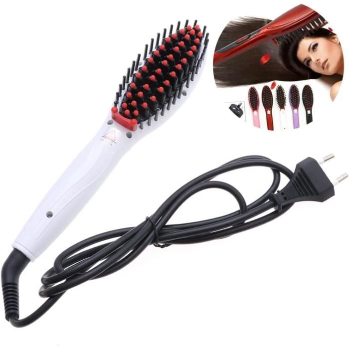 Fer À Lisser En Céramique Cheveux Lisseur Brosse Fer À Lisser En Céramique Peigne Électrique ...