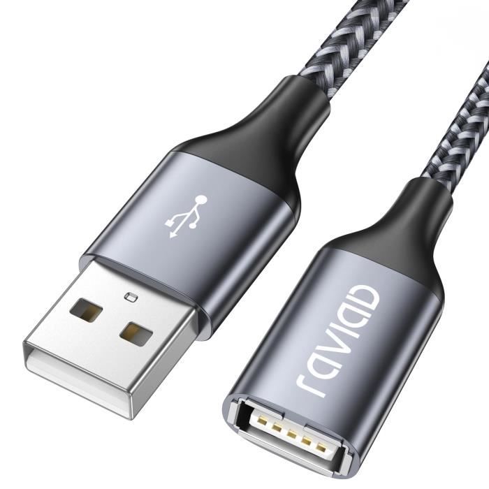 Câble Rallonge Usb 2.0 2M, Câble Extension Usb 2.0 Mâle A Vers Femelle ...