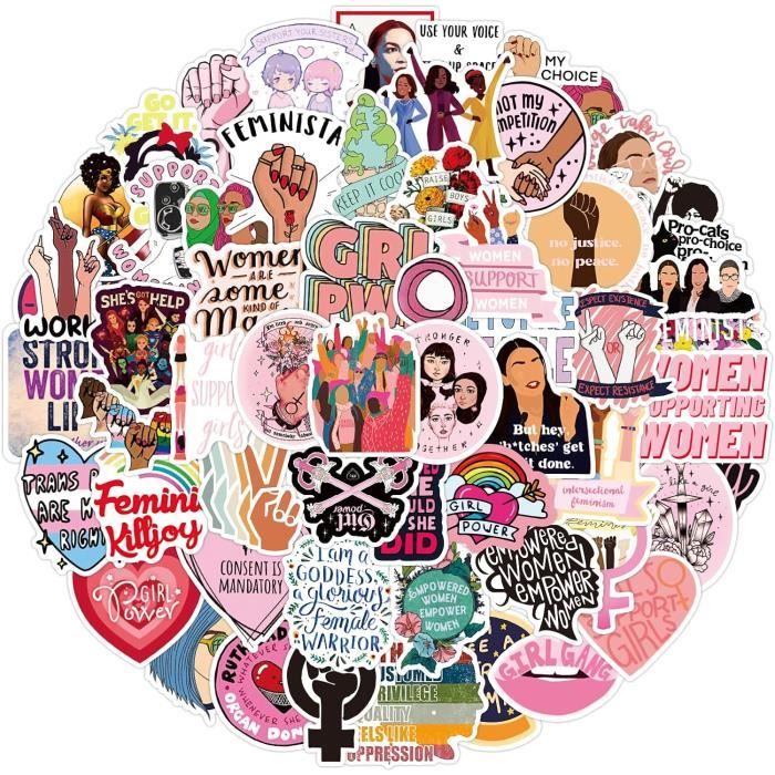 100 Pièces Autocollants Féministes, Autocollants Girl Power ...