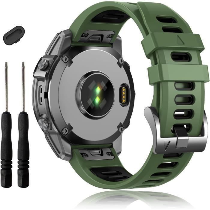 26Mm Bracelet Silicone Pour Garmin Fenix 7X Pro-Fenix 6X Pro-Fenix 5X ...