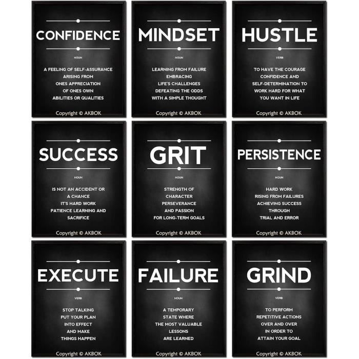 Poster 9 Pièces Avec Citations Inspirantes - Citations De Motivation ...