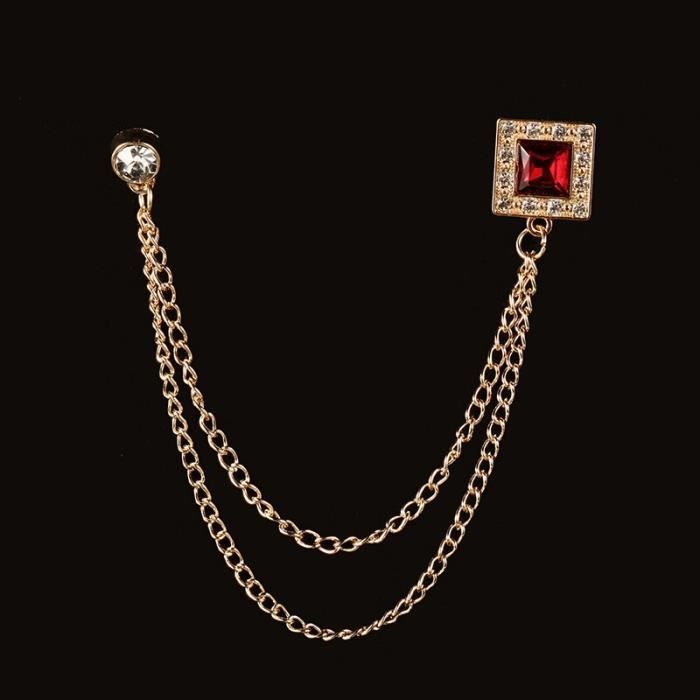 Organiseur De Sac F3C1K Métal strass broches hommes costume chemise gland chaîne épinglette et ...