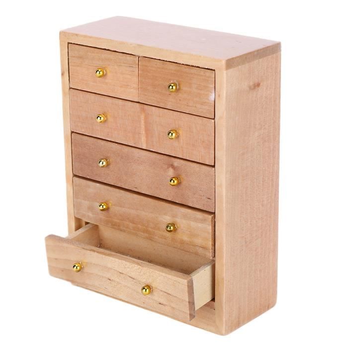 Fafeicy armoire à tiroirs de maison de poupée Meubles de maison de poupée, mini décoration de ...